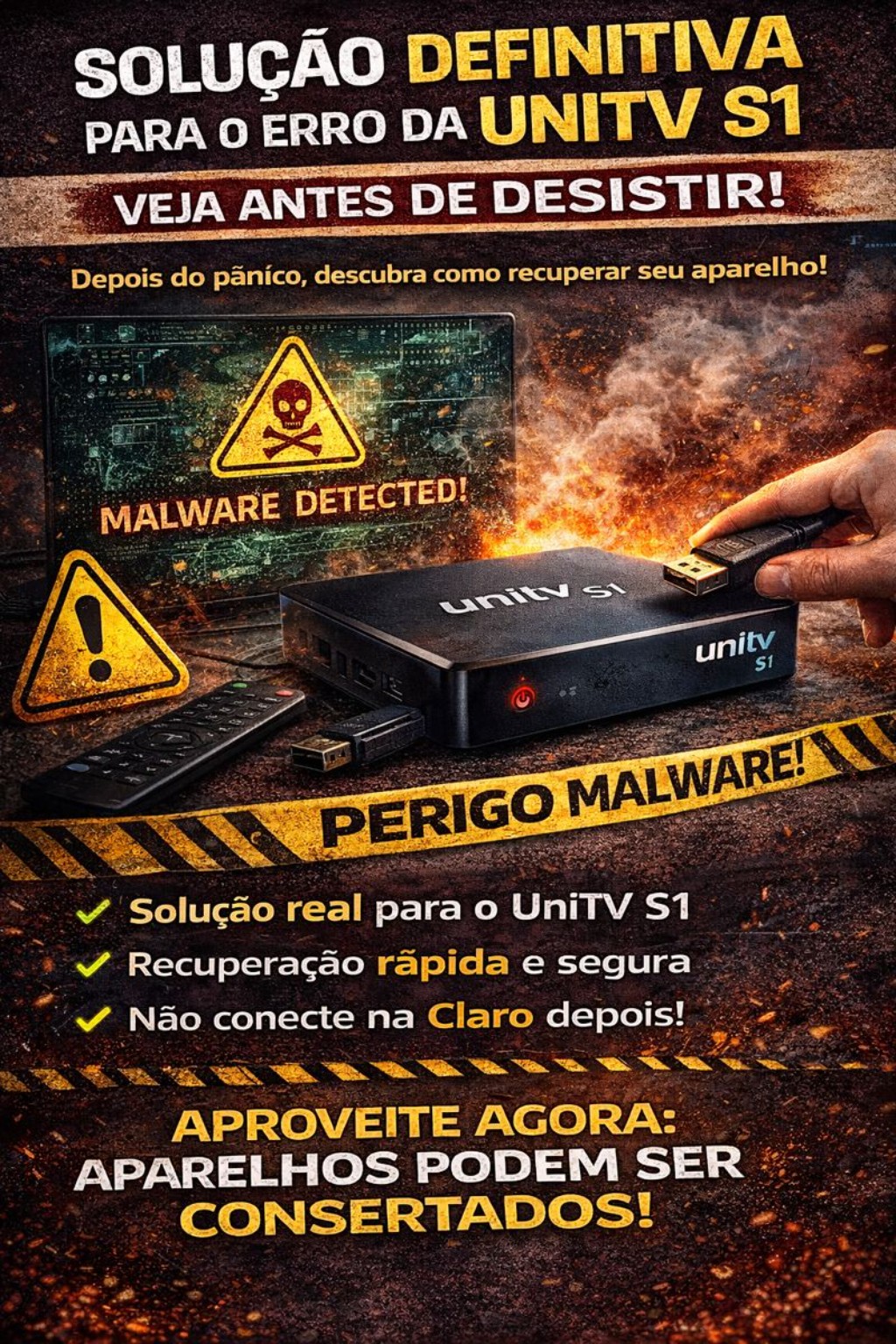 Solução DEFINITIVA para o erro LED VERMELHO da UniTV S1: veja antes de ...